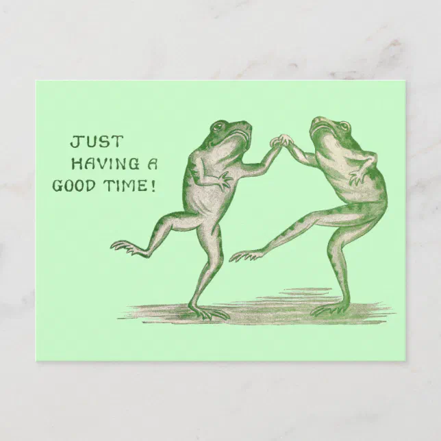 Good Time Frogs Dance Vintage Postcard | Zazzle