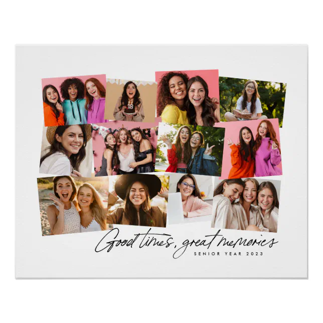 Good times great memories fun 12 photo collage poster | Zazzle