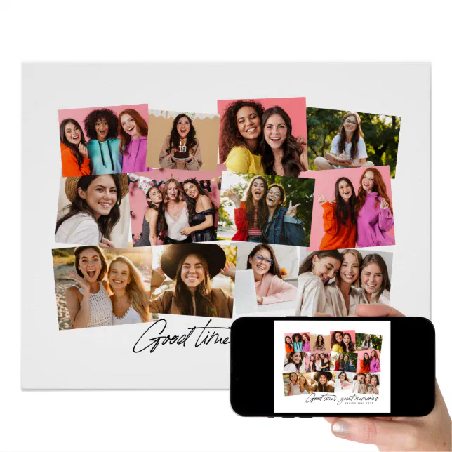 Good times great memories fun 12 photo collage poster | Zazzle