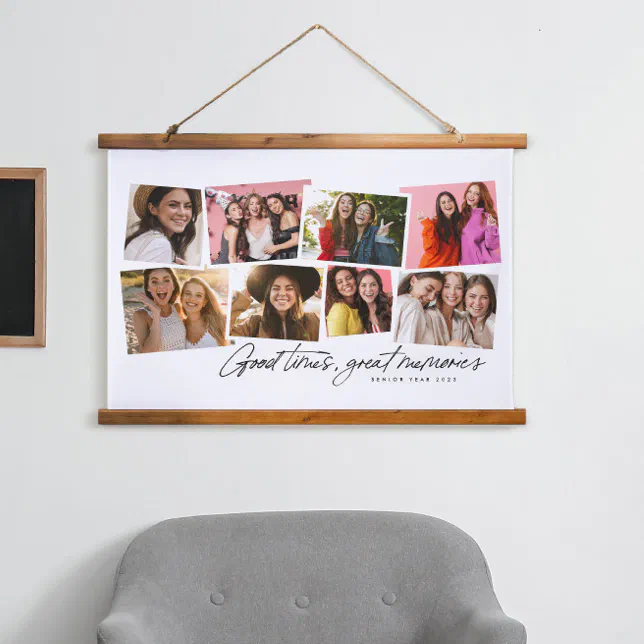 Good times great memories fun photo collage hanging tapestry | Zazzle