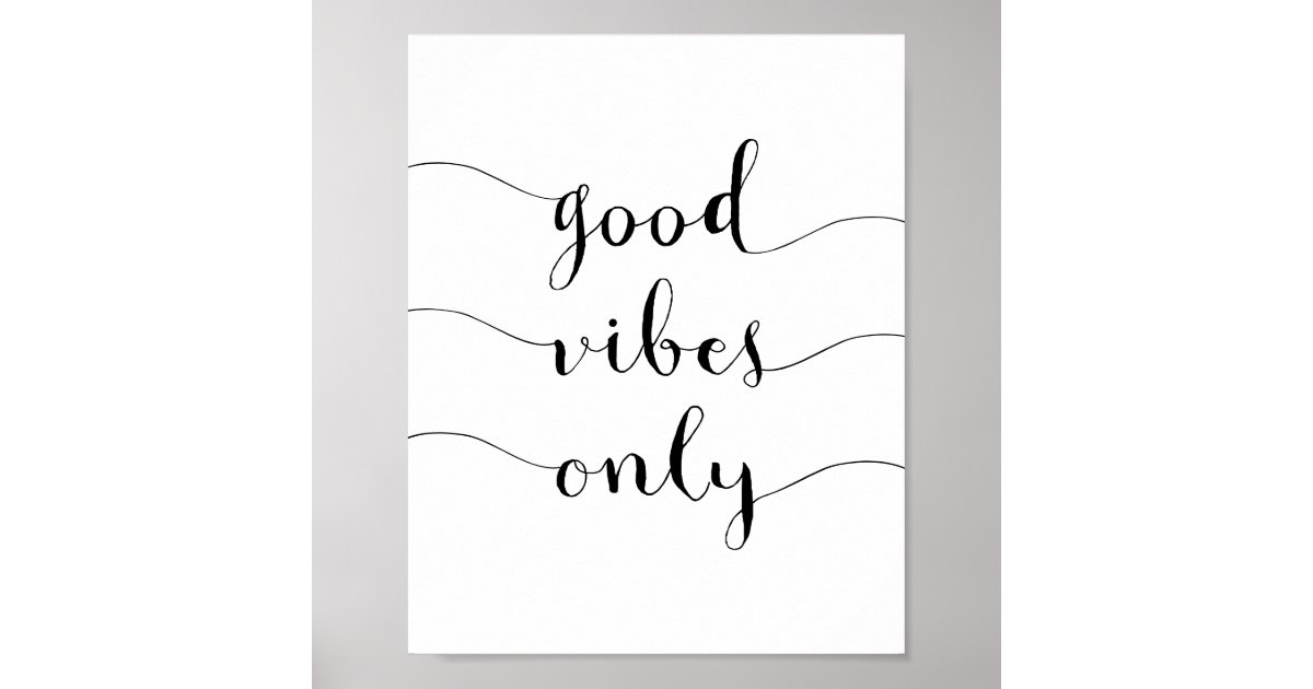 Good Vibes Only Daily Inspirational Quote Poster | Zazzle