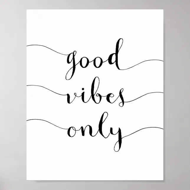 Good Vibes Only Daily Inspirational Quote Poster | Zazzle