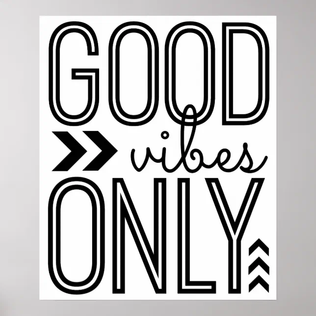 Good Vibes Only Poster | Zazzle