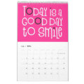 Good Vibes Positive Quotes Pink Black 2022 Calendar | Zazzle