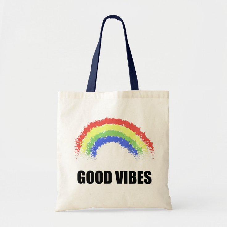 Good Vibes Rainbow Tote Bag | Zazzle