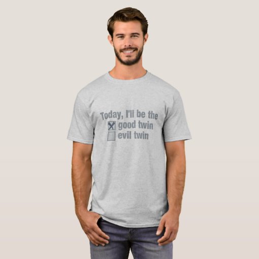 Good vs Evil Twin shirt – choose style & color | Zazzle