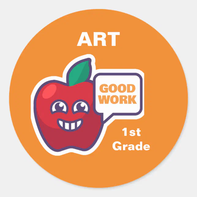 Good Work! Student Art Award Sticker Customize | Zazzle