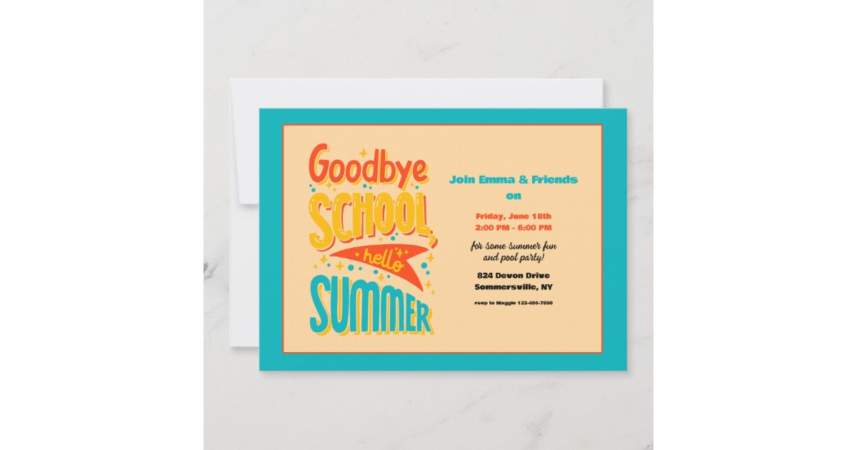 Goodby School Hello Summer Invitation | Zazzle
