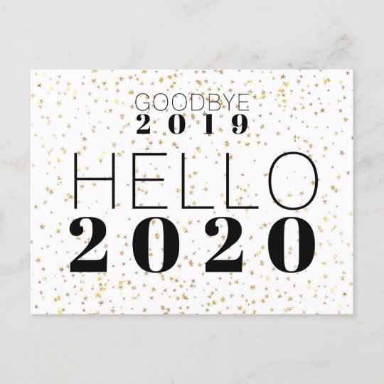 Goodbye 2019 Hello 2020 Happy New Year Confetti Holiday Postcard ...