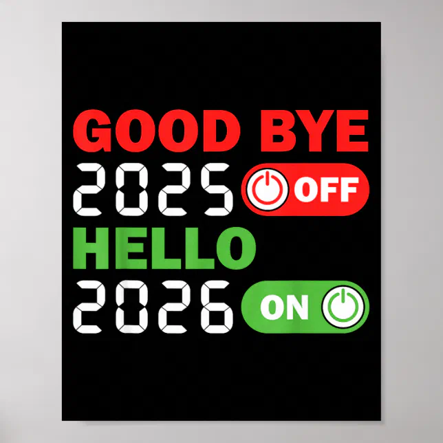 Goodbye 2025 Hello 2026 Happy New Year Party Famil Poster | Zazzle