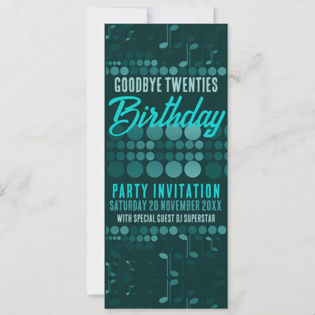 Goodbye 20s Birthday Adult Dance Party Invitation | Zazzle