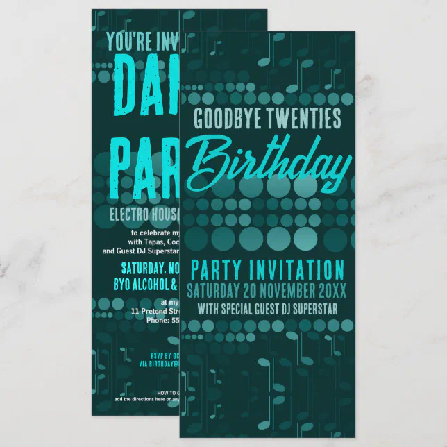 Goodbye 20s Birthday Adult Dance Party Invitation | Zazzle