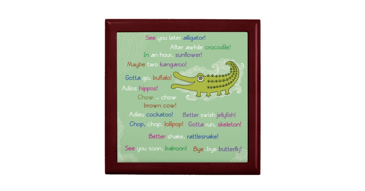 Goodbye and Good luck from Group, Alligator Gift Box | Zazzle