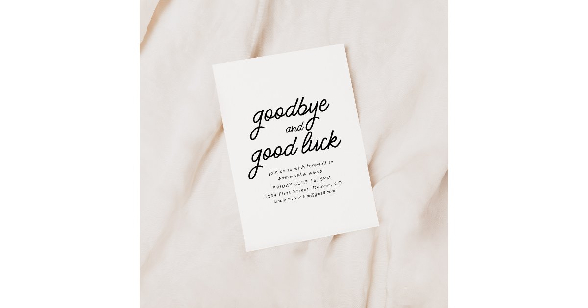 Goodbye and Good Luck Retirement Party Invite | Zazzle