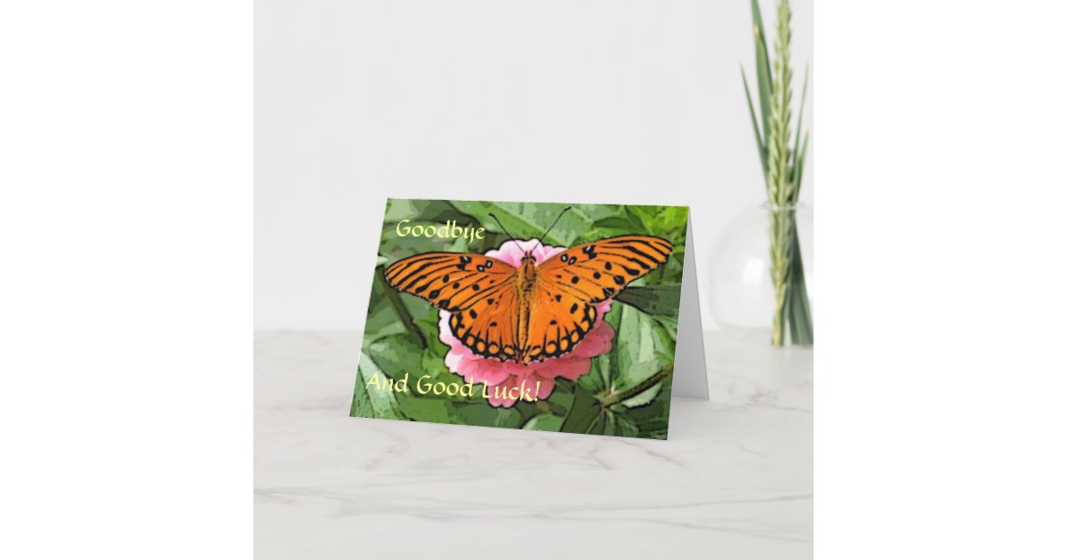 Goodbye Butterfly Card | Zazzle