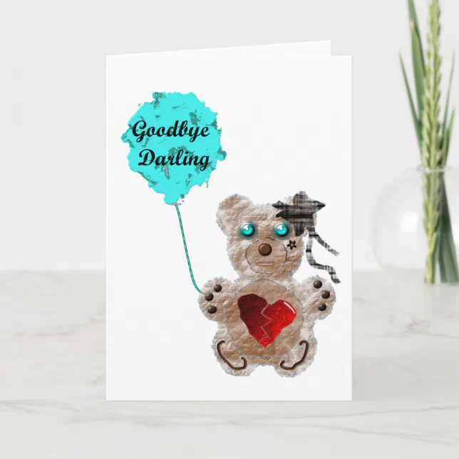 Goodbye Darling (Bear1) Card | Zazzle