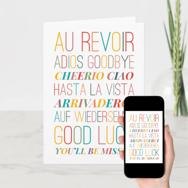 Goodbye Farewell Folded Greeting Card | Zazzle