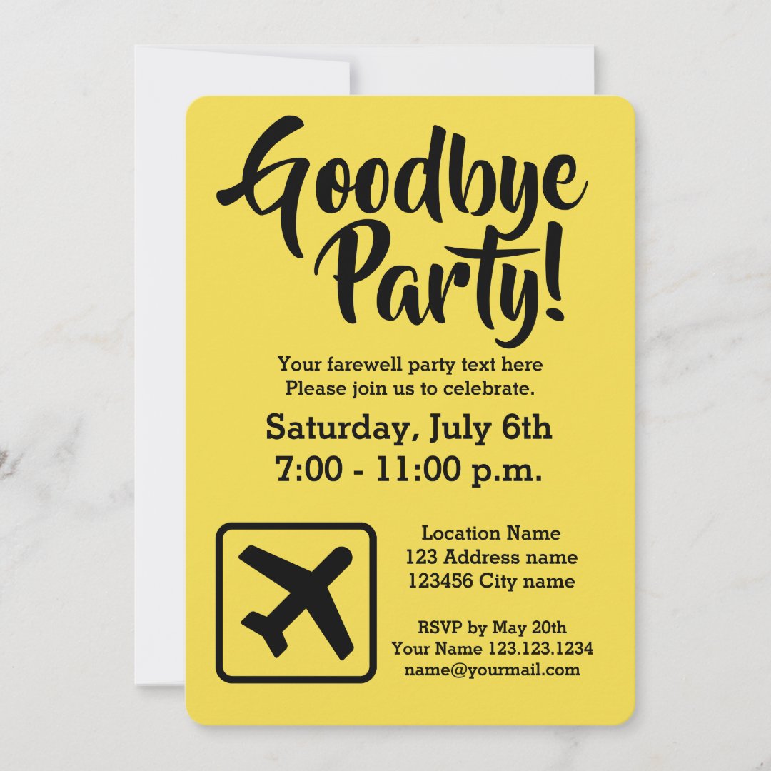 Goodbye farewell going away party invitations | Zazzle