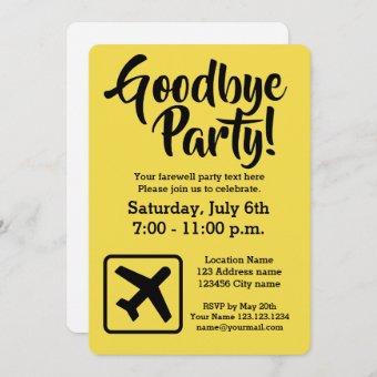 Goodbye farewell going away party invitations | Zazzle