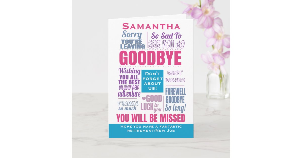 Goodbye Farewell New Job Retirement Card | Zazzle