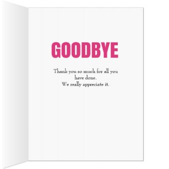 Goodbye Farewell New Job Retirement Card | Zazzle