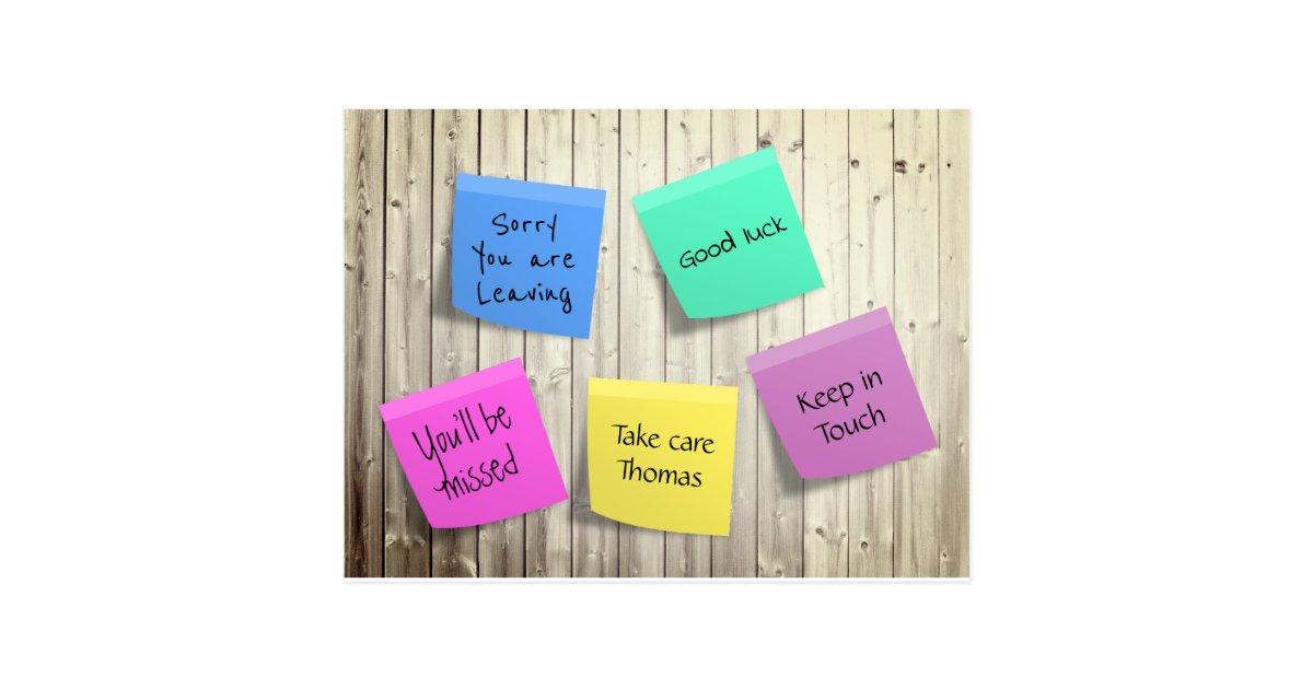 Goodbye Farewell Post-its Postcard | Zazzle.com