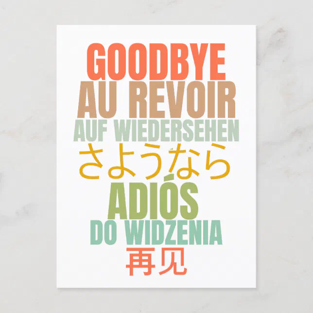 Goodbye Farewell Postcard | Zazzle