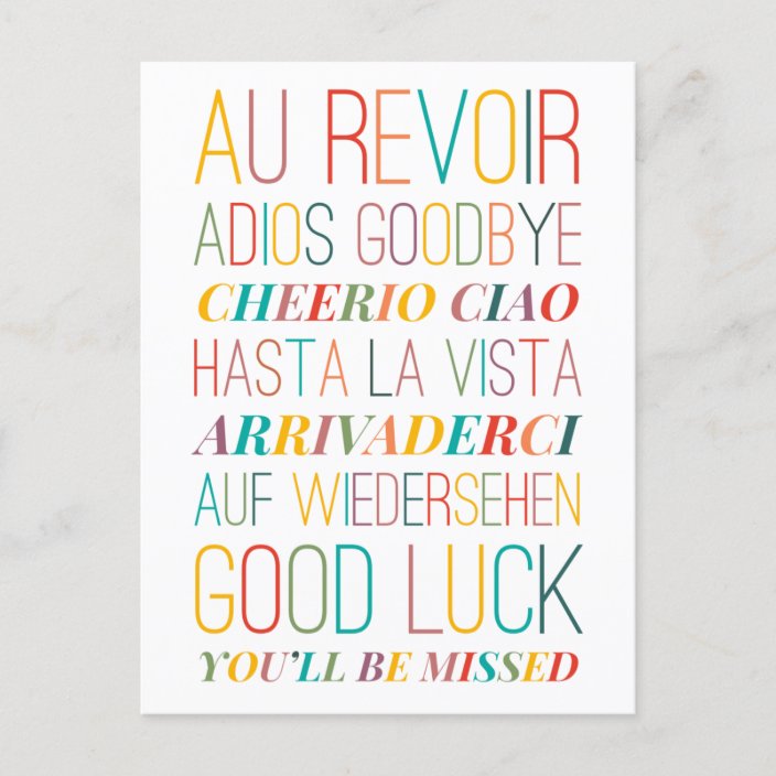 Goodbye Goodluck Postcard | Zazzle.com