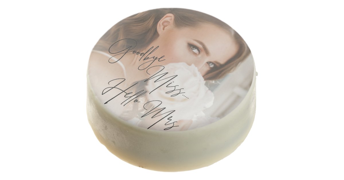 Goodbye Miss Hello Mrs Photo Bridal Shower Chocolate Covered Oreo | Zazzle