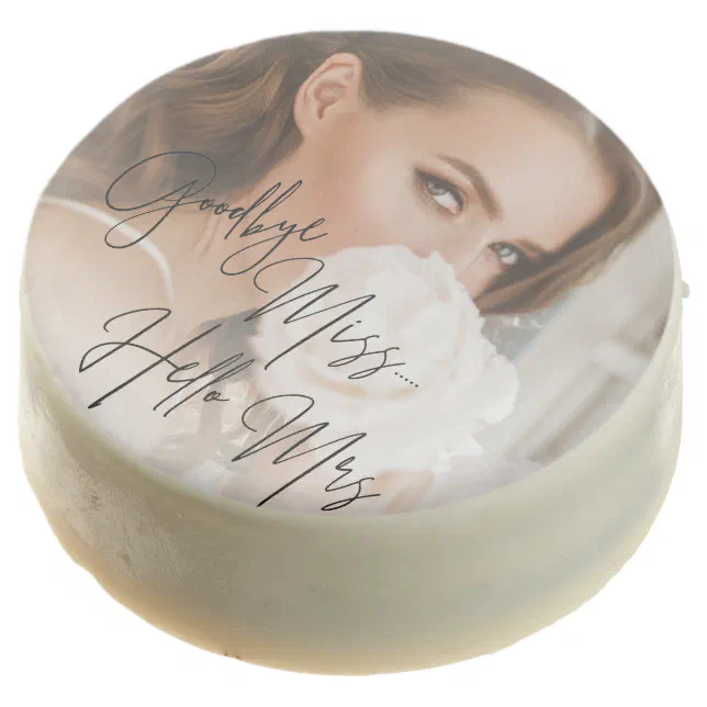 Goodbye Miss Hello Mrs Photo Bridal Shower Chocolate Covered Oreo | Zazzle