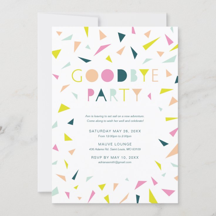 Goodbye Party Invitation | Zazzle