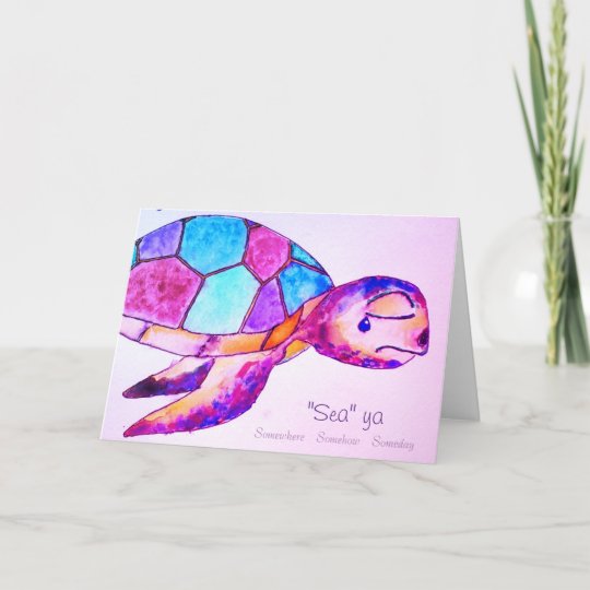 Goodbye Turtle Greeting Card | Zazzle.com