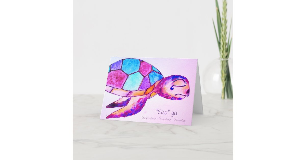 Goodbye Turtle Greeting Card | Zazzle