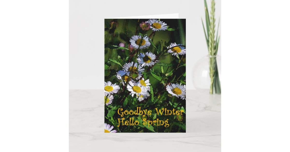 'Goodbye Winter, Hello Spring' Blank Greeting Card | Zazzle
