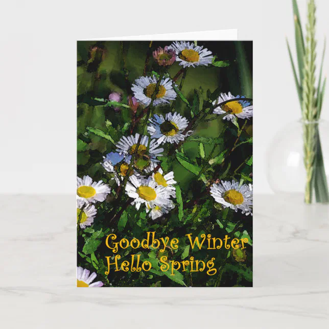 'Goodbye Winter, Hello Spring' Blank Greeting Card | Zazzle