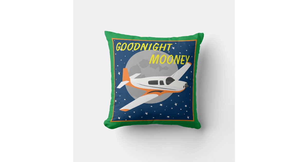 Goodnight Mooney Airplane Throw Pillow | Zazzle
