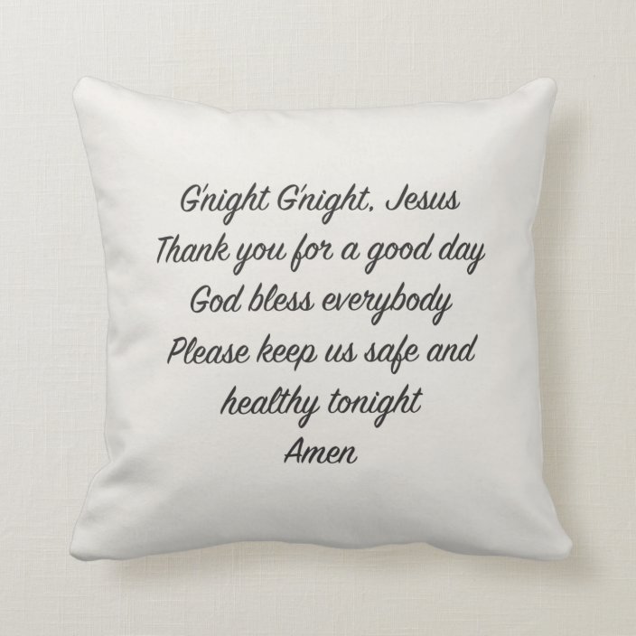 Goodnight Prayer Throw Pillow | Zazzle.com