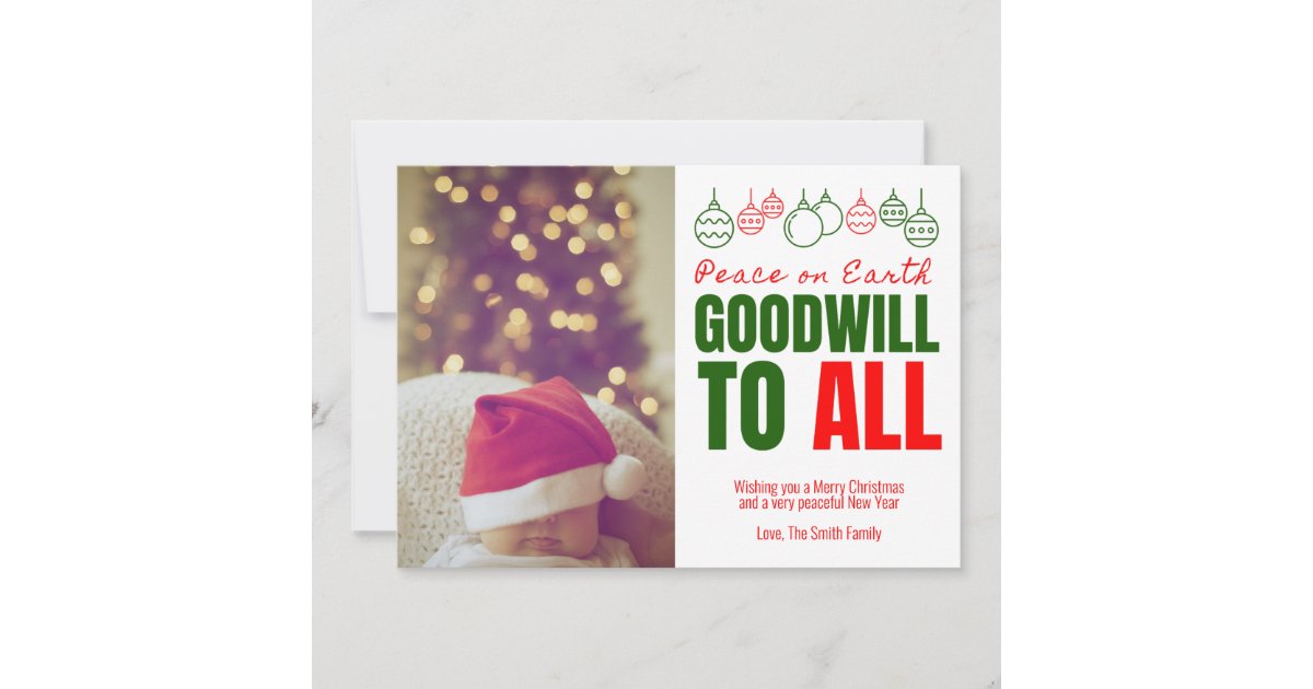 Goodwill to All Photo Card | Zazzle