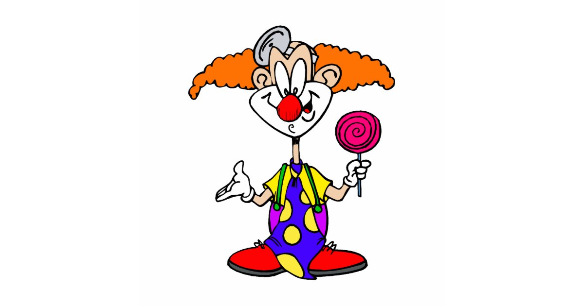 Goofy Clown with Lillipop Statuette | Zazzle