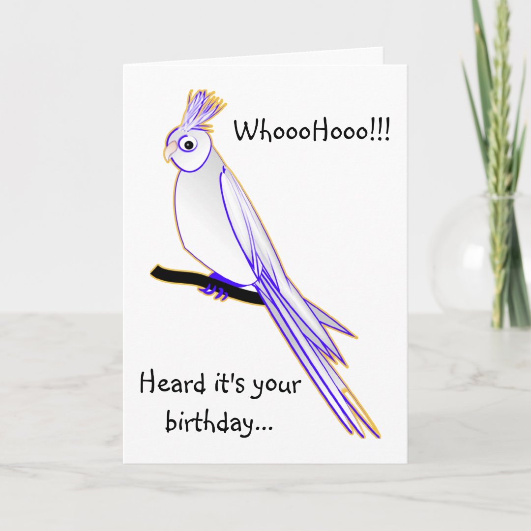 Goofy cockatiel card | Zazzle