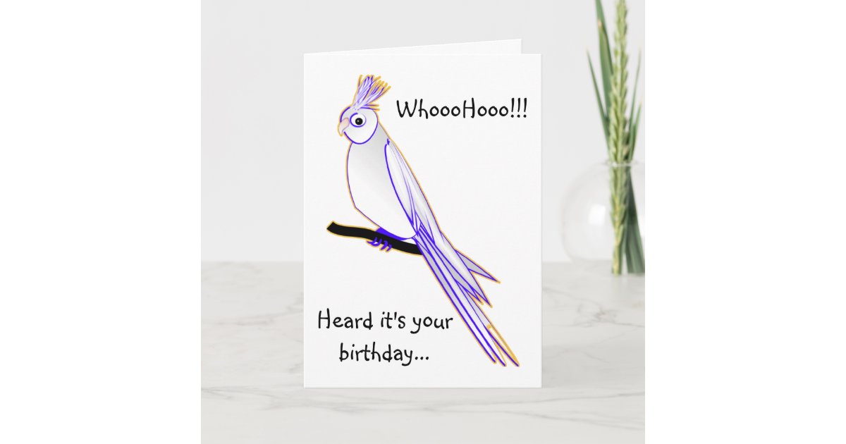 Goofy cockatiel card | Zazzle