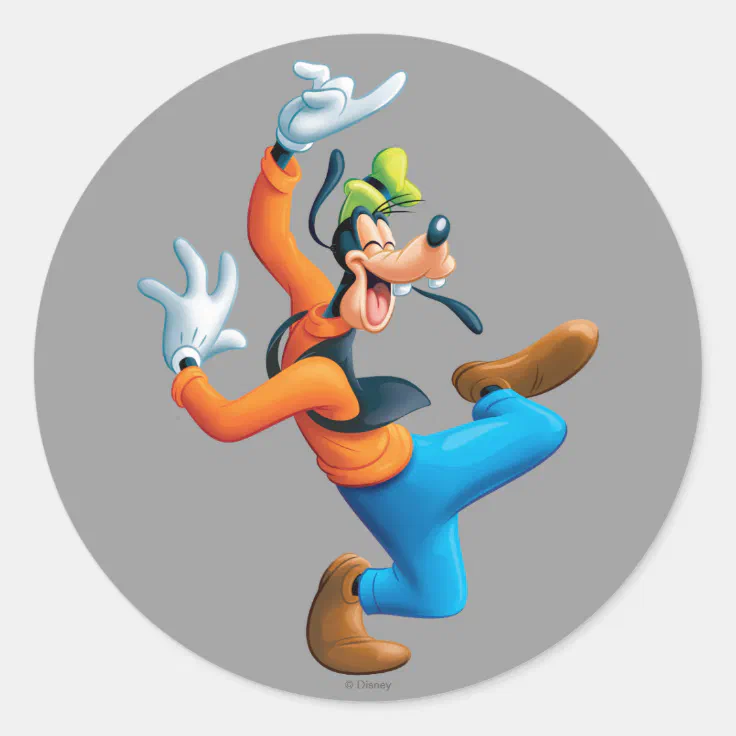 Goofy | Dancing Classic Round Sticker | Zazzle