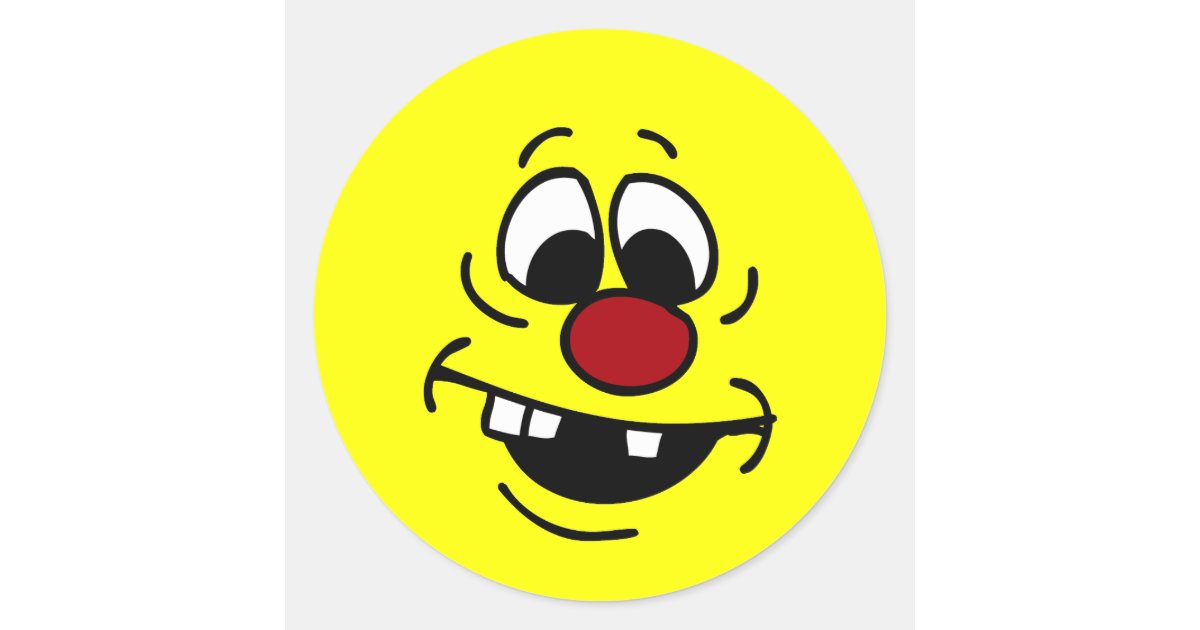 Goofy Face Grumpey Classic Round Sticker | Zazzle