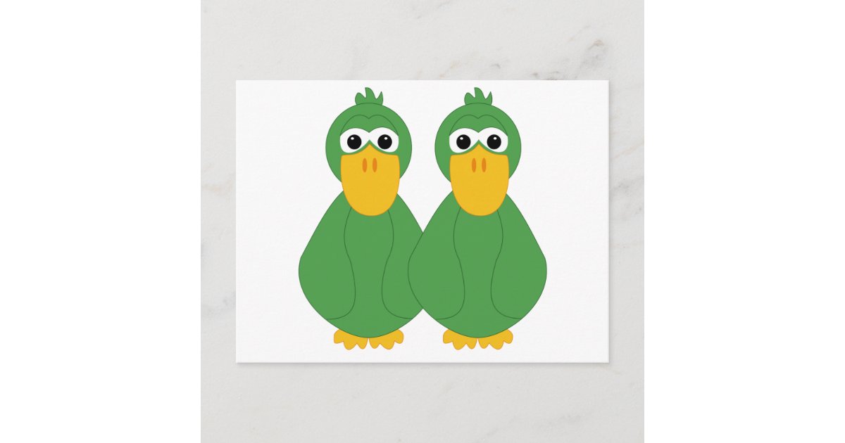 Goofy Green Ducks Postcard | Zazzle