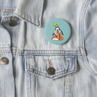 Goofy | Hand on Chin Pinback Button | Zazzle