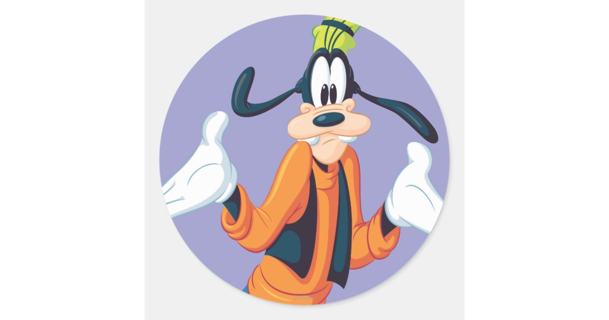 Goofy | Hands Out Classic Round Sticker | Zazzle