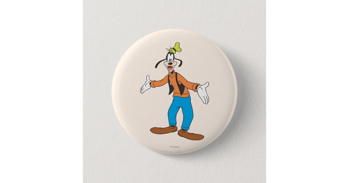 Goofy | Hands Wide Pinback Button | Zazzle