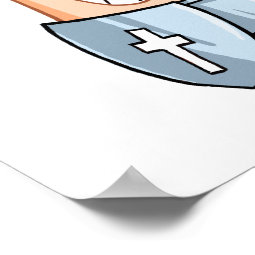 goofy knight in shining armor with sword cartoon poster | Zazzle