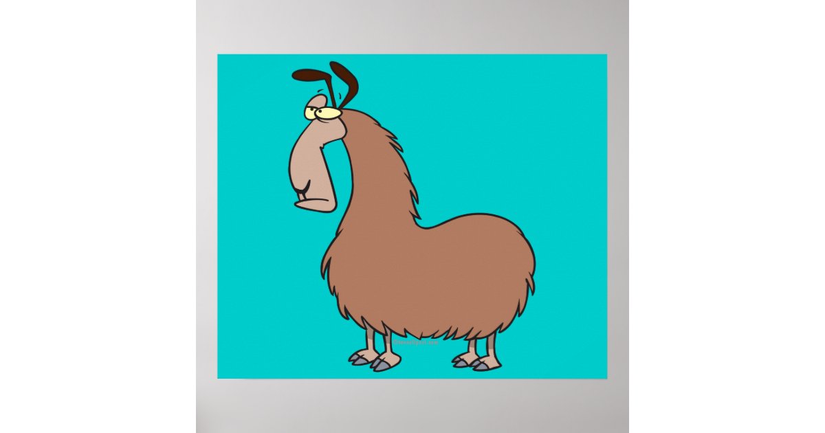 goofy llama cartoon poster | Zazzle