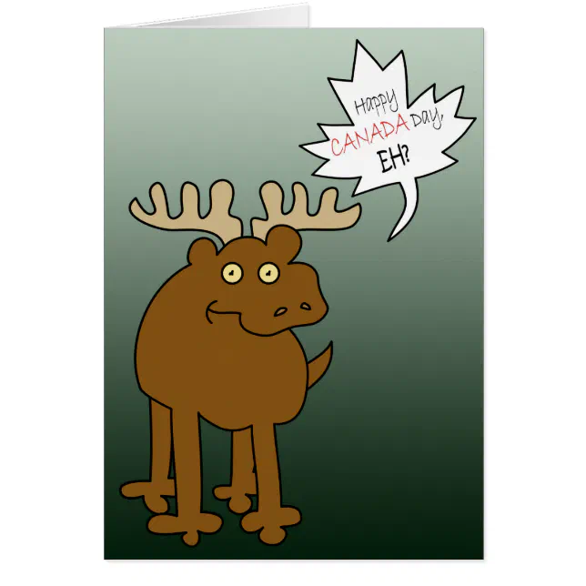 Goofy Moose Funny Canada Day Wishes | Zazzle
